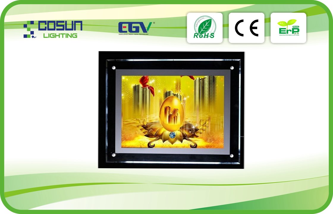 LED Acrylic Panel Crystal Slim Light Box Thin Single Side Decoration