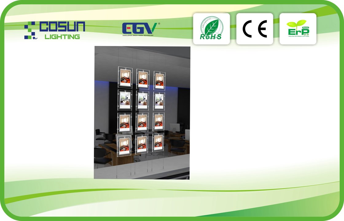 Suspended Crystal Slim Light Box Signs For Indoor Advertising With double Side
