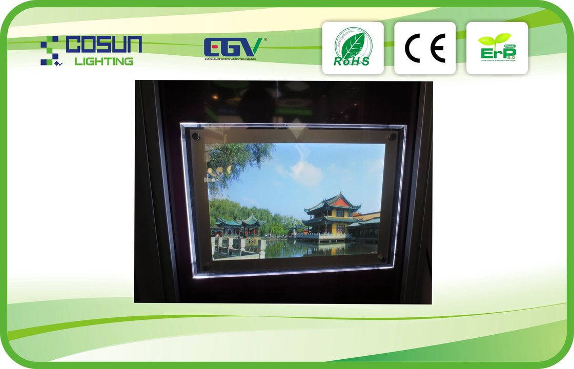 Super Slim Wall Mounted Screw Crystal Slim Led Light Box And Picture Display Billboard