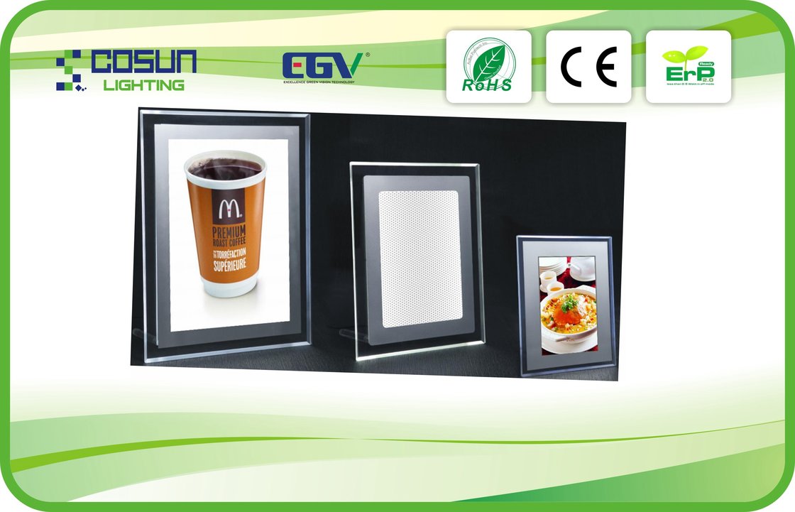 12V / 24V LED Acrylic Crystal Slim Light Box For Restaurant Display