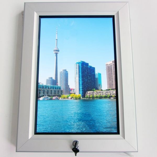 Outdoor Waterproof LED Poster Frame Swing Open With Secure Lock