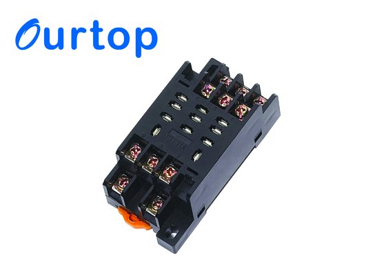 Din Rail 11 Pin Relay Base For Relay Ly3 , Plug In Relay Socket For General Purpose