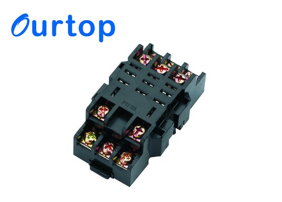 PTF-11AK LY3N 11 Pin Din Rail Relay Socket With Contacts Spring Material Qsn6.5-0.1