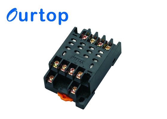 Electrical Mini Din Rail Mounted Relay Socket 14 Pin Relay Base 300VAC 10A