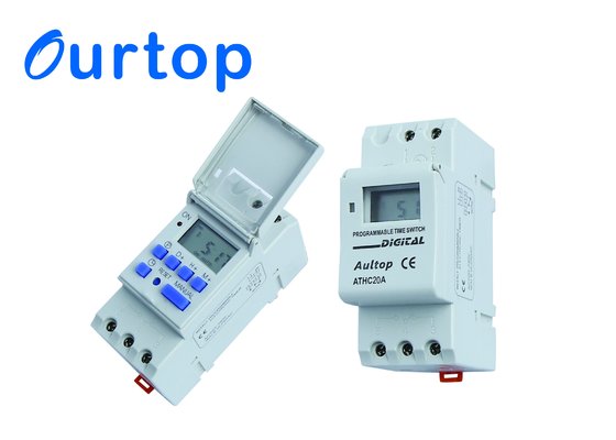 220VAC Programmable Digital Timer Switch , Din Rail 24 Hour Electronic Timer Switch