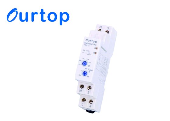 Din Rail Mounted Staircase Timer Switch For 3 Or 4 Wire Systems With LED Status Indicators