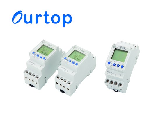 Industrial Din Rail Mounted Automatic Electronic Timer Switch  Day / Weekly  Program