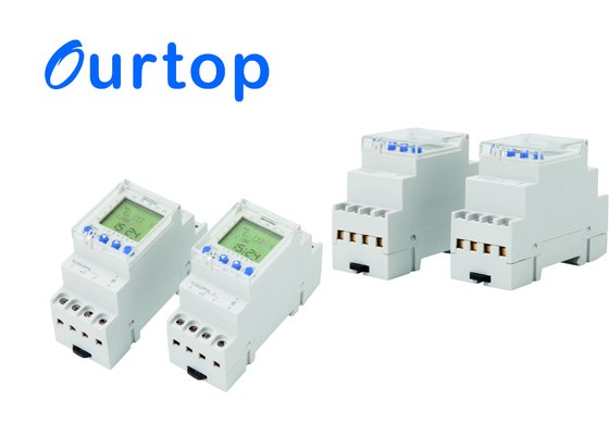 LCD Display Programmable Din Rail Timer Switch , 7 Day Digital Timer Switch 1 Channel