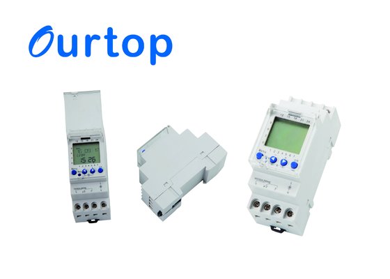 24 Hour 7 Day Digital Din Rail Timer Switch 1 Channel Support Six Languages