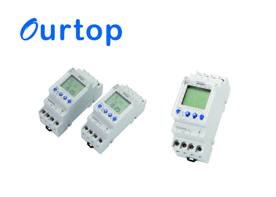 Automatic Electronic Daily Programmable Timer Switch 2 Channels Din Rail Mounted