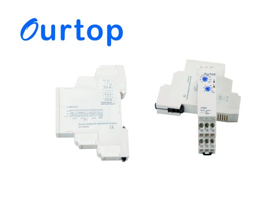DPDT Din Rail Staircase Light Time Switch 18mm Wide Multi Function 0.5s ~10 Minutes