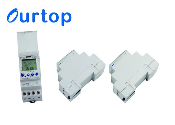Day / Weekly Programmable Din Rail Timer Switch Two Channel with LCD Display