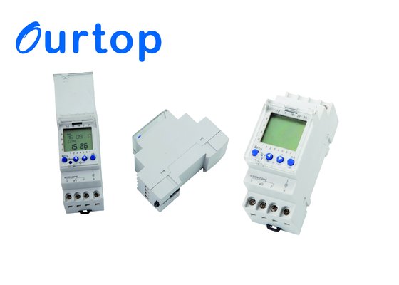 Programmable 24 Hour Digital Timer Switch Din Rail Mounted Multifunction 2 Channel