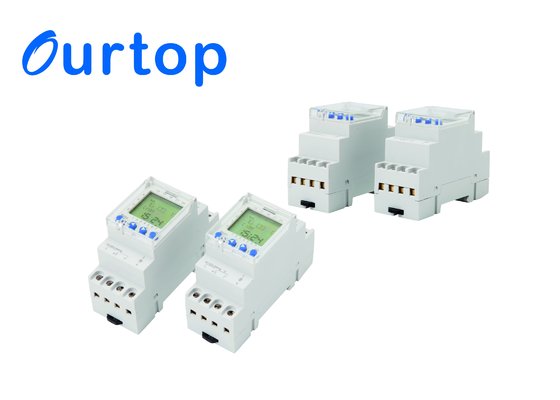 six languages Din Rail Timer Switch Lithium battery power reserve 3 year DIN RAIL installation