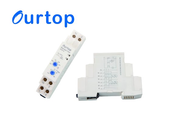 Mechanical  Staircase Timer Switch Din Rail , 18mm Electronic Light Control Time Switch