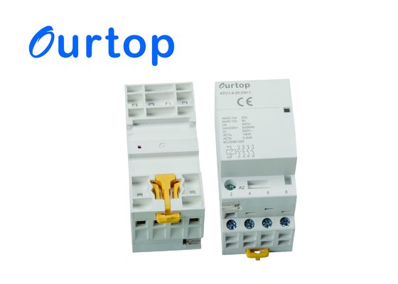 2P / 4P Manual Modular Din Rail Contactor 2NO+2NC Manual Control for House