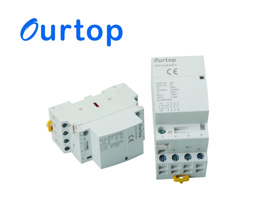 High Efficiency 4NO Din Rail Manual AC Contactor 25A For Hotel / Home Use