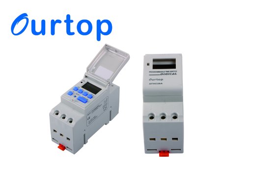 Electronic Weekly 7 Day Programmable Digital Timer Switch LCD Display Din Rail Mounted