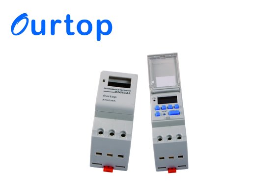 Din Rail Programmable Timer Switch For Outdoor Lights / Street Lamps / Neon Lighting