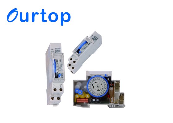 Mechanical Electrical Timer Switch 230VAC 50/60 Hz , Din Rail Programmable Timer Switch