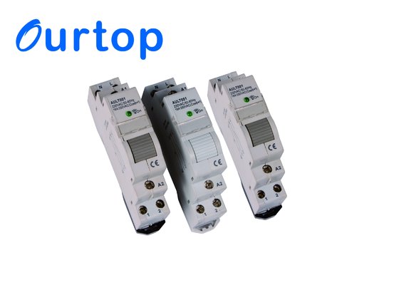 Industrial DIN Rail Mounted Mechanical Latching Relay Double Pole 35mm EN 60715