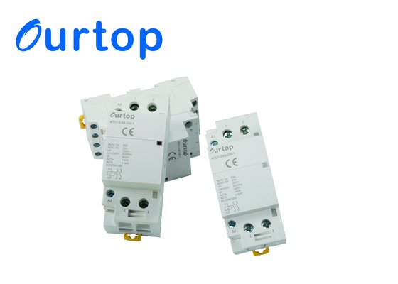 2 Pole / 4 Pole Modular Mini AC Contactor , Electrical Magnetic Din Rail Mounted Contactor