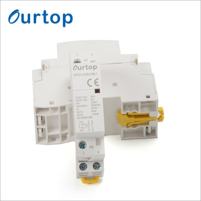 Din Rail Mounted AC Contactor 100A ,  Modular 4 Phase Four Pole Contactor