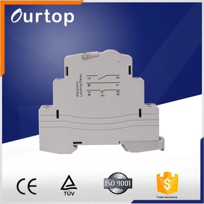 Industrial DIN Rail Mounted Mechanical Latching Relay Double Pole 35mm EN 60715