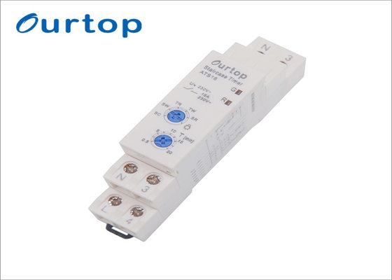 Multi Function 18mm Wide Staircase Timer Switch 16A Rated Current White Color