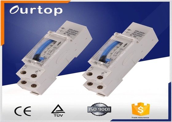 Din Rail Mechanical Timer Switch , 24 Hour Programmable Digital Timer Switch