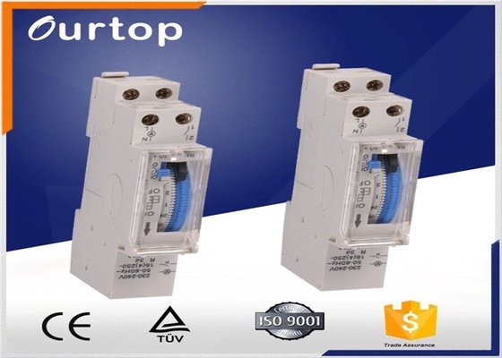 Din Rail Mechanical Timer Switch , 24 Hour Programmable Digital Timer Switch