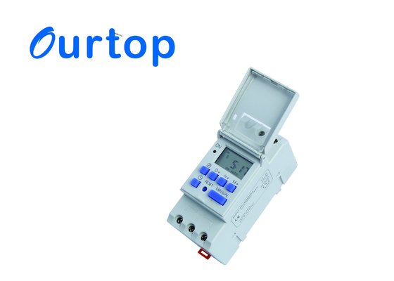 CE Digital On Off Timer Switch Weekly Programmable Approx 150G DIN Rail Mounting