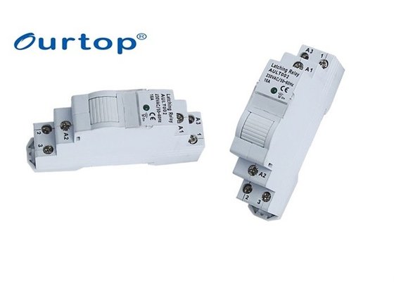 White Color Din Rail Latching Relay , Low Voltage Latching Relay DIN Rail 35MM Mounting