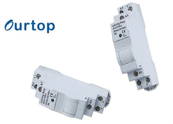 White DIN Rail 35MM Impulse Latching Relay Longer Mechanical And Electrical Life