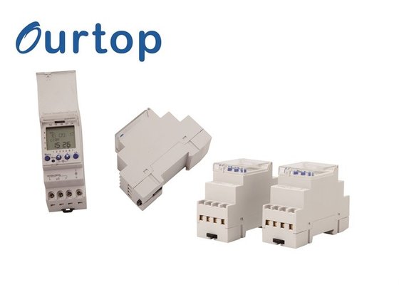Two Changeover Switch Din Rail Timer Switch / Lcd Timer Switch Custom Color