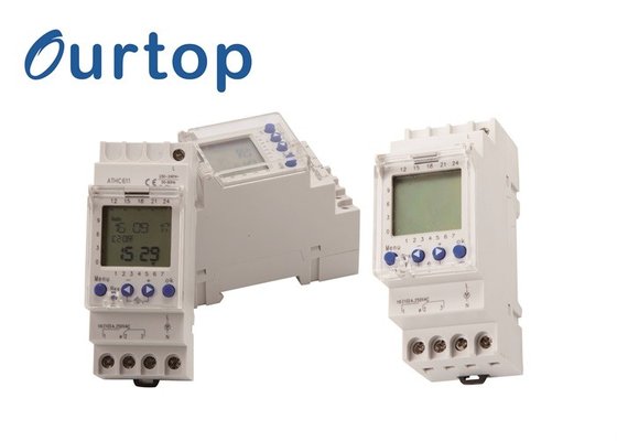 24 Hour 7 Day Digital Din Rail Timer Switch 1 Channel Support Six Languages