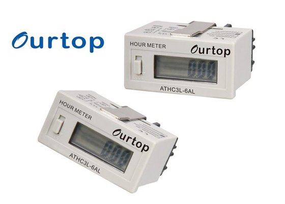 6.7mm LCD Display Panel Mount Hour Meter / Waterproof Hour Meter 6 Bit Display