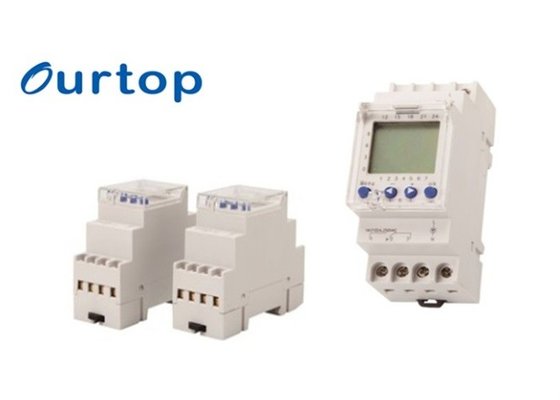 Electrical Meter Din Rail Timer Switch LCD Display With CE Certificate