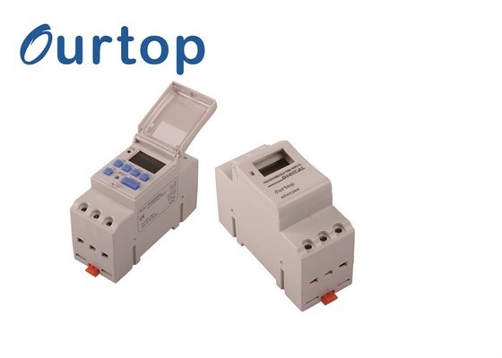 Daily / Weekly Programmable Digital Timer Switch , Automatic Din Rail Timer Switch AC220V