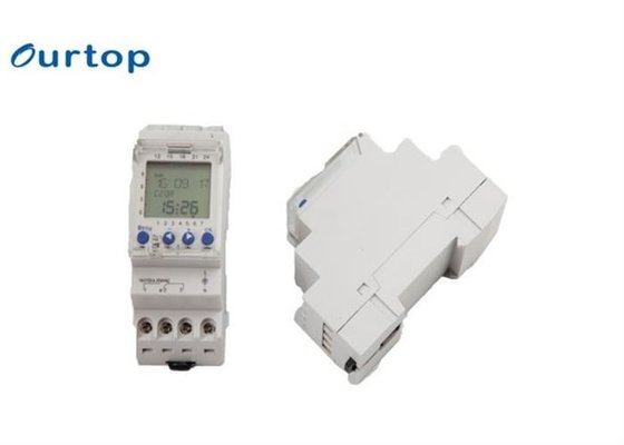 White Color Daily Programmable Din Rail Timer Switch ATHC622 Battery Operated