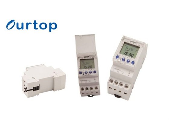 2300W 5VA Max Din Rail Mounted Time Switch 2 Changeover Switch Switching Contact