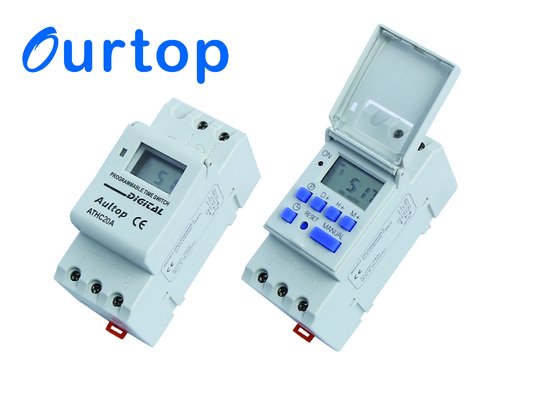 Programmable Din Rail Digital Timer Switch LCD Display , 24 Hour 7 Day Timer Switch