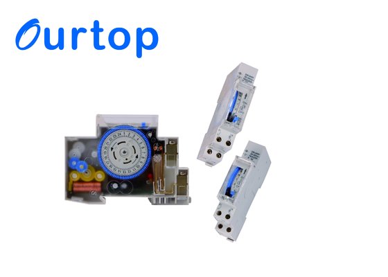 Mechanical Analog Timer Switch , DIN Rail Timer Switch With Daily 24 Hours Program