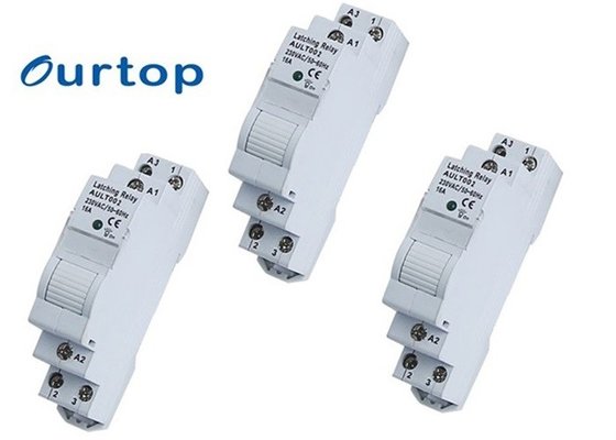 White DIN Rail 35MM Impulse Latching Relay Longer Mechanical And Electrical Life