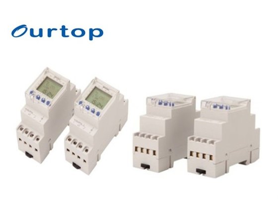 Day / Weekly Programmable Din Rail Timer Switch Two Channel with LCD Display
