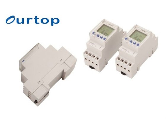 White Color Daily Programmable Din Rail Timer Switch ATHC622 Battery Operated