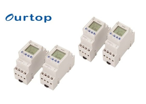 Incandescent Lamp Load Din Rail Timer Switch , Weekly Programmable Timer Switch
