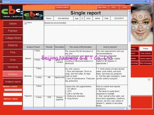 Automatic Skin Test, CE Approved Skin Analyzer Beauty Machine, 3D Digital Skin Test System