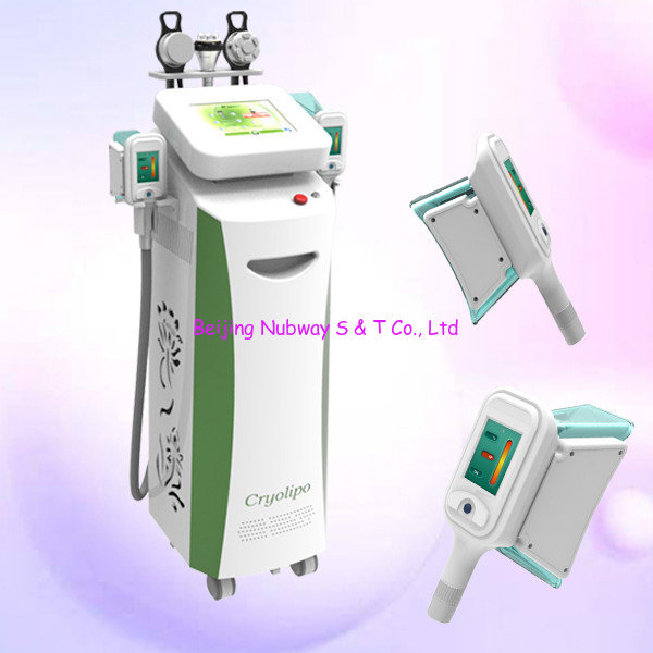 CE / FDA approved Cryo + RF + Cavitation cryolipolysis fat freeze slimming machine with different size 5 treatment handl