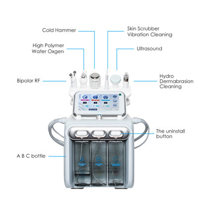 6 in 1 Hydrogen Oxygen Water Hydro Dermabrasion Spa Machine Facial Moisturizing Spray Equipment